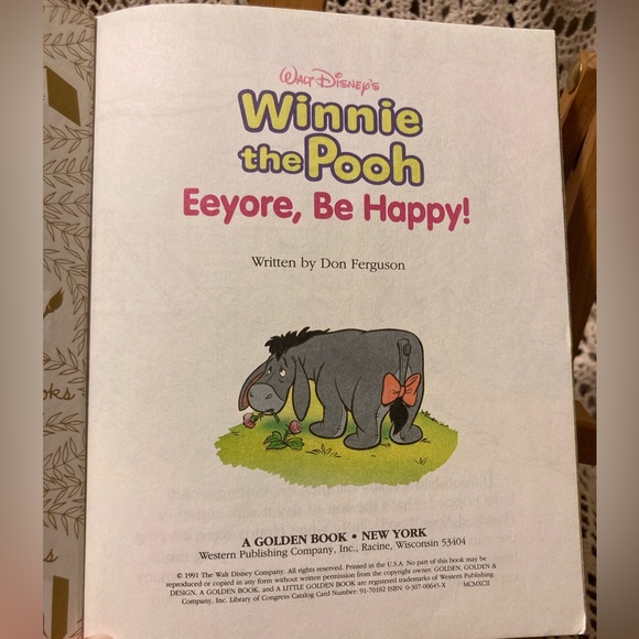 Other | Winnie The Pooh Eeyore Be Happy Little Golden Book Childrens ...